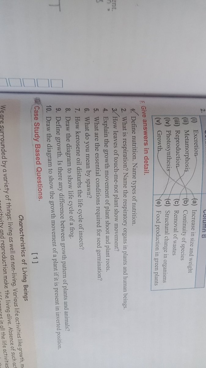 F. Give answers in detail. Define nutrition. Name types of nutrition. Wh..