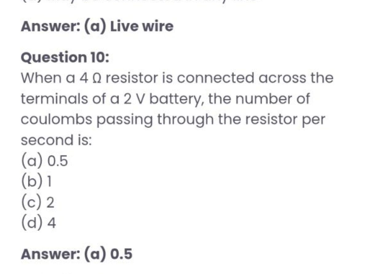 When a 4\,\Omega resistor is connected across the terminals of a 2\,\math..