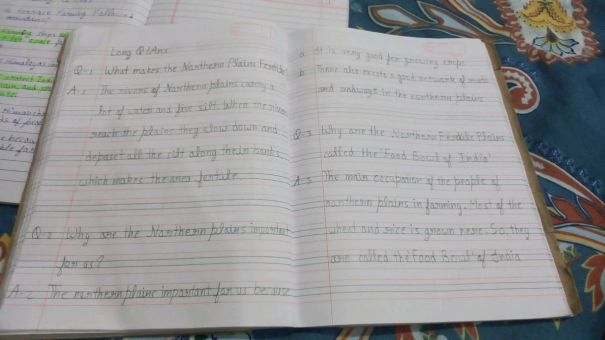 Long Q/Ans Q-1 What makes the Northern Plains Fertile? A-1 The rivers of..