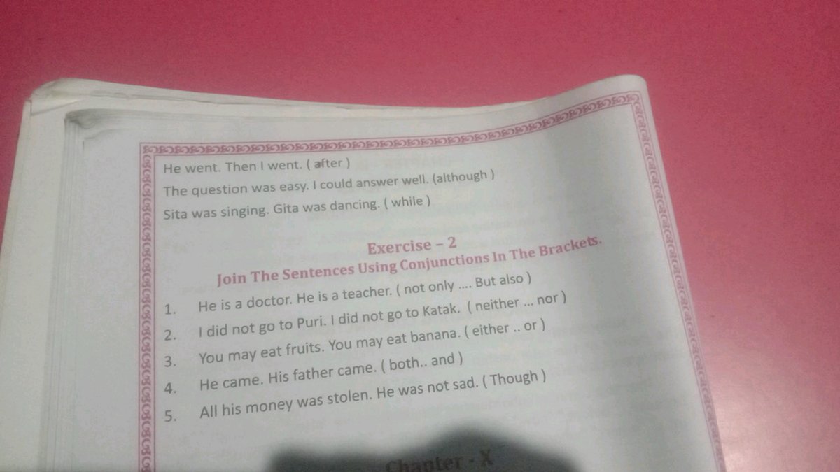 Here are some sentences to join using conjunctions: Exercise - 2 Join Th..