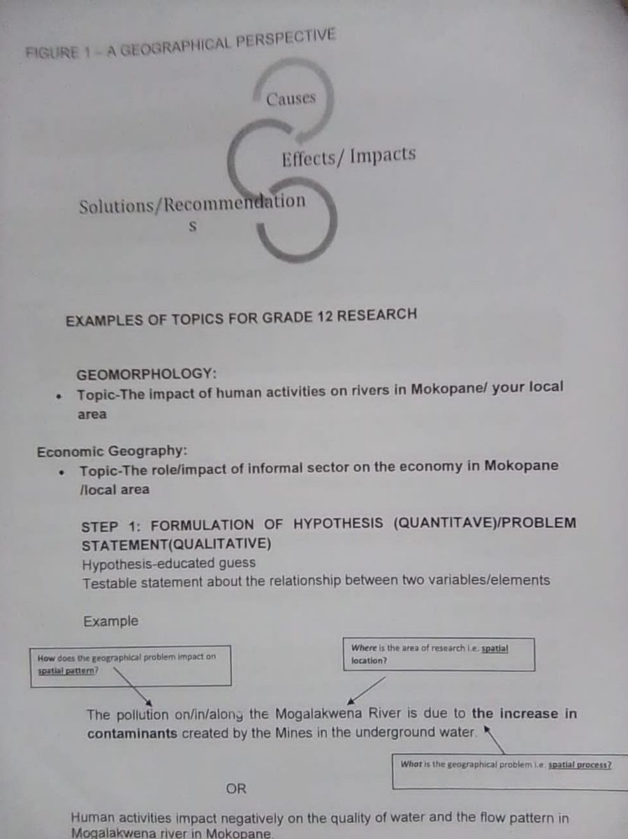 FIGURE 1 - A GEOGRAPHICAL PERSPECTIVE Effects / Impacts Solutions/Recomm..