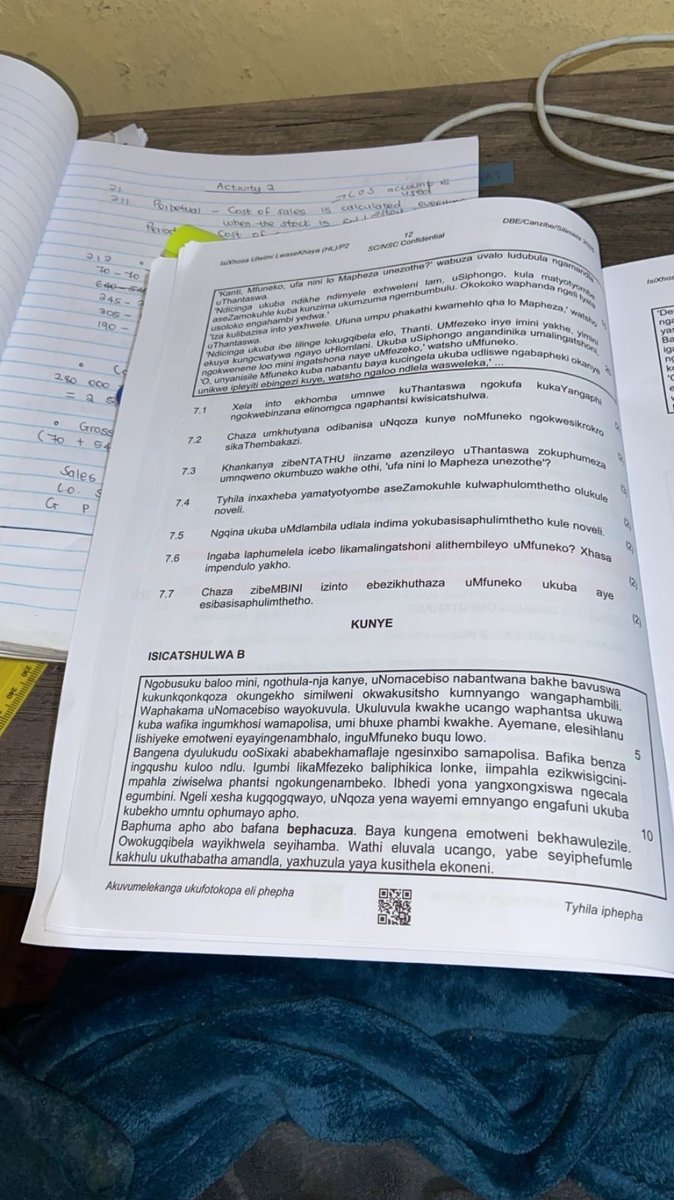 7.1 Xela into ekhomba umnwe kuThantaswa ngokufa kuka Yangaphi ngokwebinza..