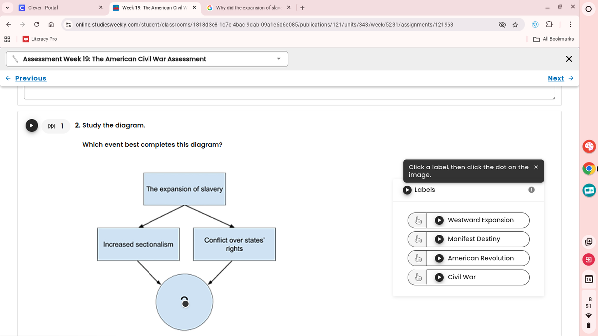 Study the diagram. Which event best completes this diagram? Diagram Des..