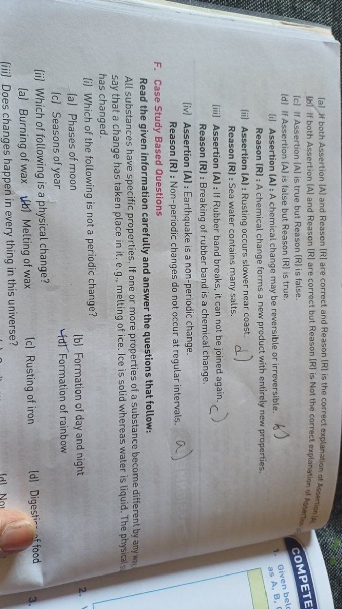 F. Case Study Based Questions Read the given information carefully and an..