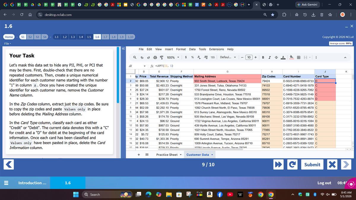 Your Task Let's mask this data set to hide any PII, PHI, or PCI that may