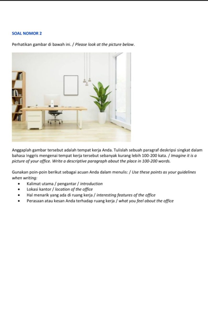 SOAL NOMOR 2 Perhatikan gambar di bawah ini. / Please look at the pictur..