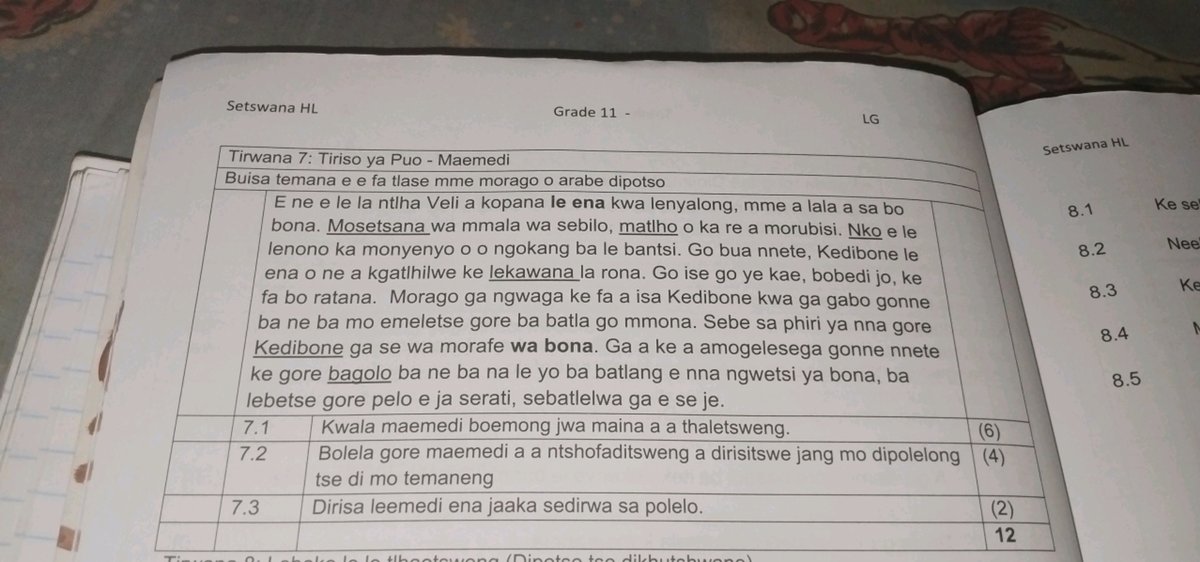 Tirwana 7: Tiriso ya Puo – Maemedi Buisa temana e e fa tlase mme morago