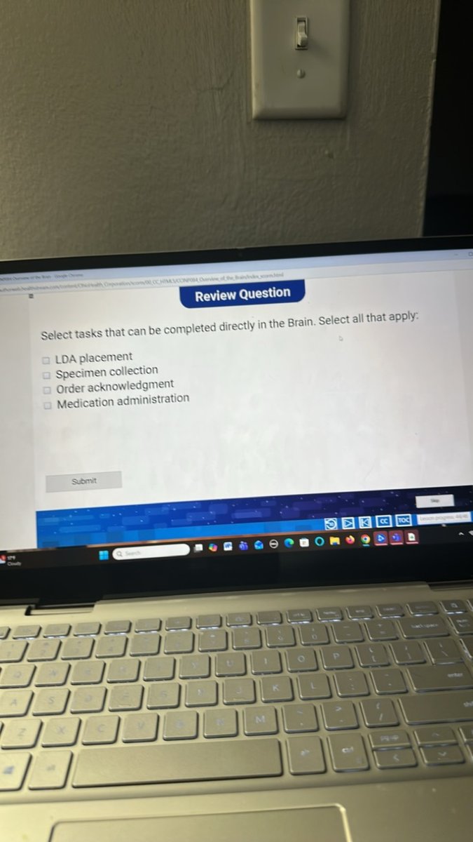 Select tasks that can be completed directly in the Brain. Select all that..