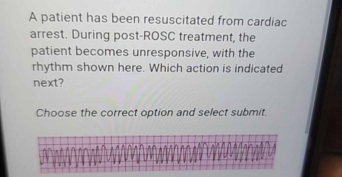 A patient has been resuscitated from cardiac arrest. During post-ROSC tre..