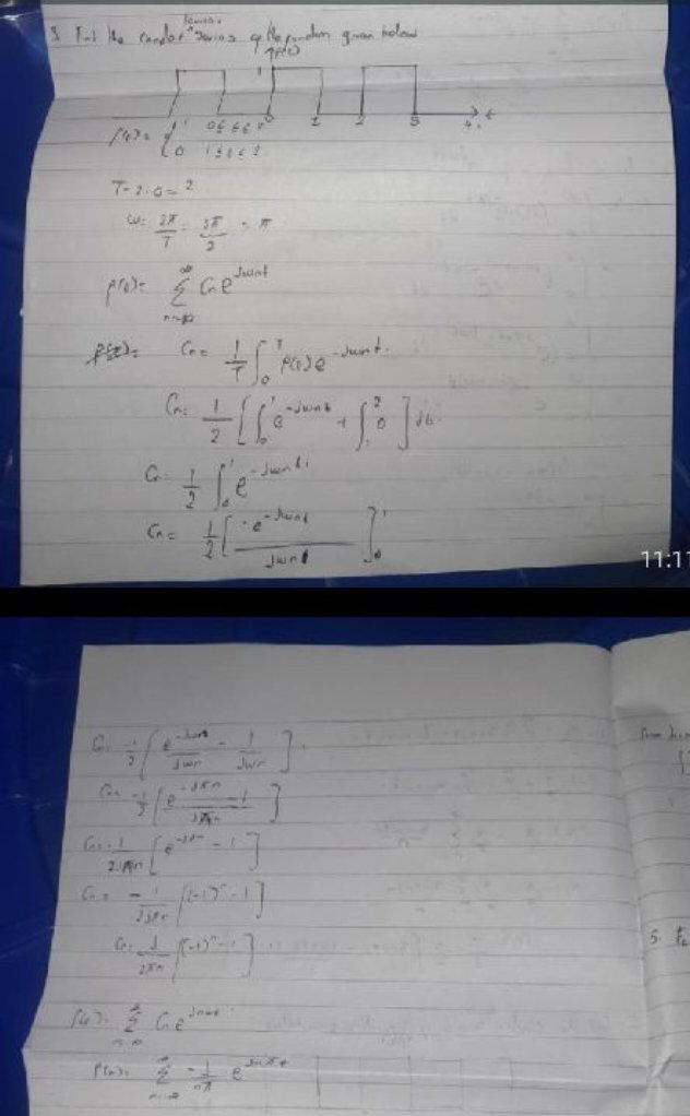 Find the complex Fourier series of the function given below: f(t) = \beg..