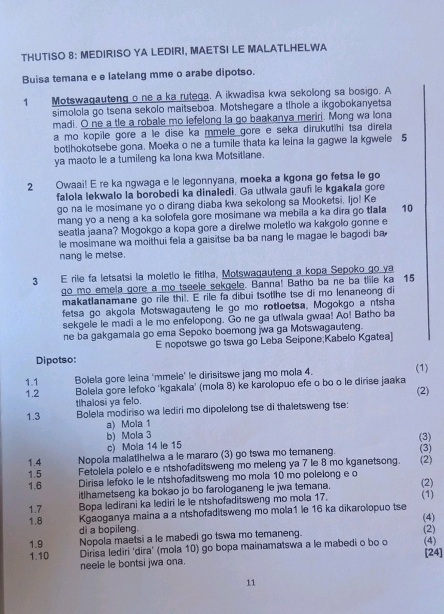THUTISO 8: MEDIRISO YA LEDIRI, MAETSI LE MALATLHELWA Buisa temana e e lat..
