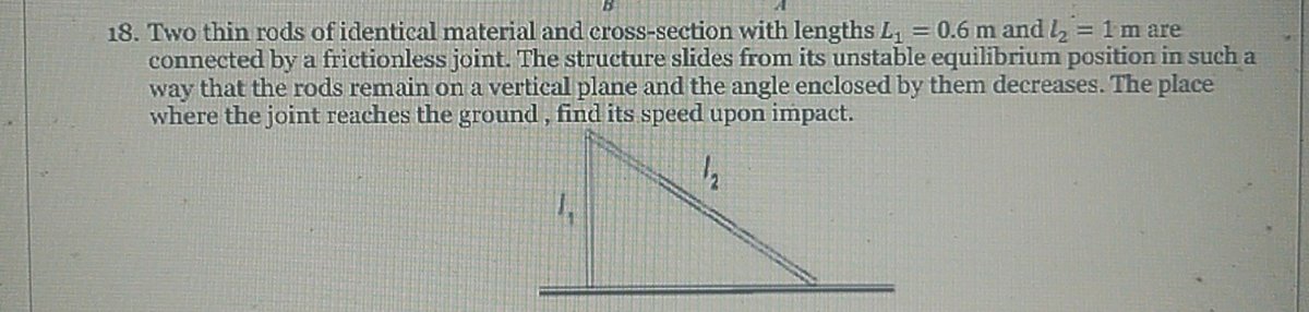 Two thin rods of identical material and cross-section with lengths L