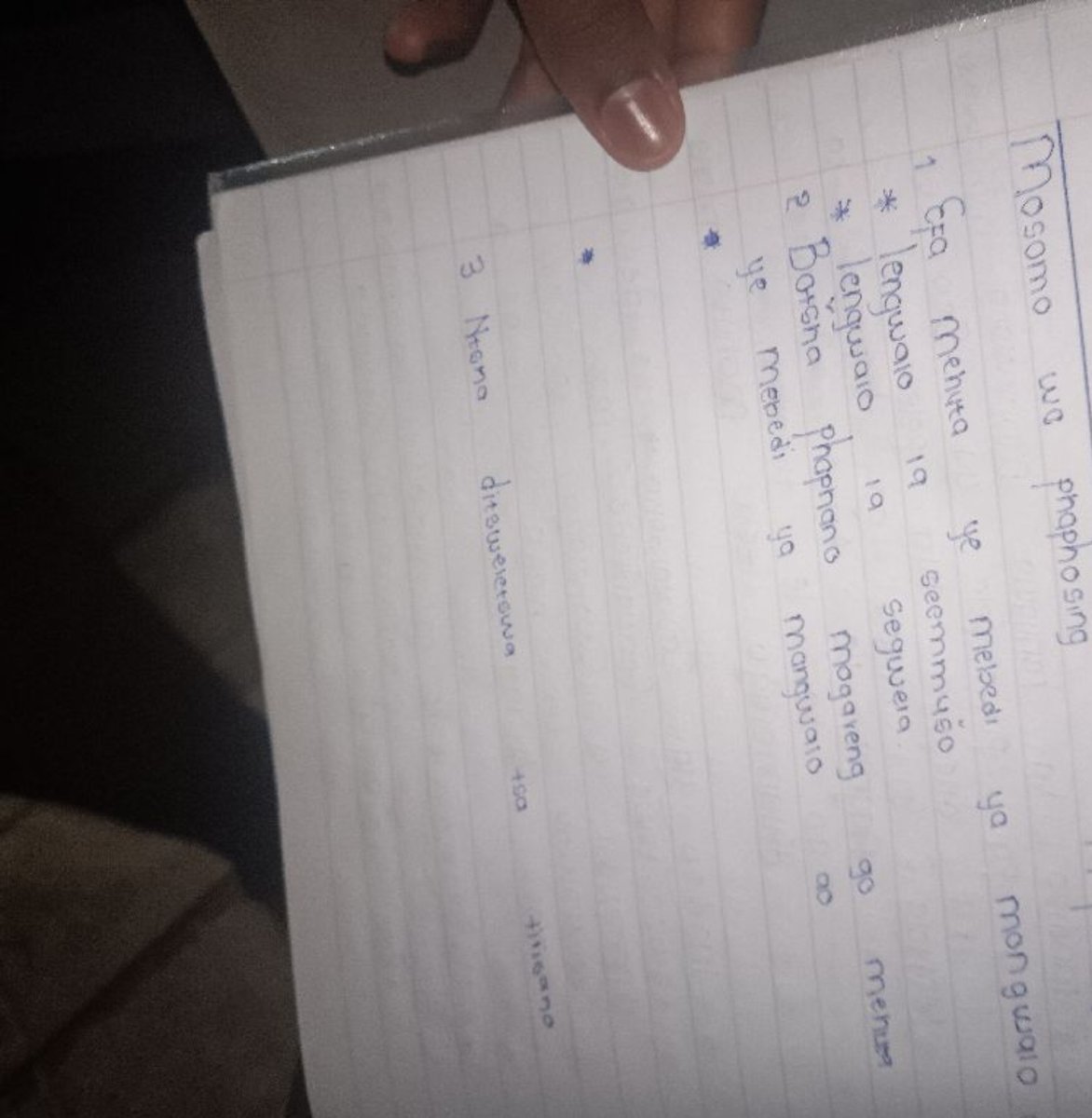 Mosomo we phaphosing Efa mehuta ye mebedi ya mongwalo lengwalo la see..