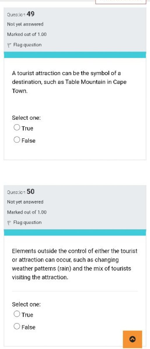 Question 49 A tourist attraction can be the symbol of a destination, suc..