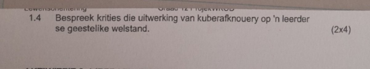 Bespreek krities die uitwerking van kuberafknouery op 'n leerder se geest..