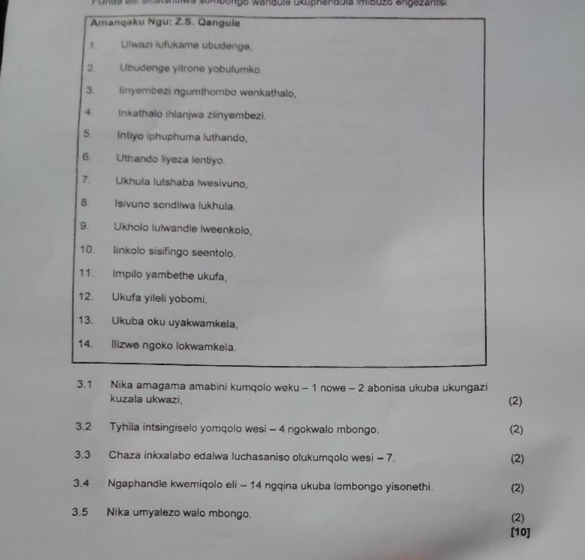 Amanqaku Ngu: Z.S. Qangule Ulwazi hfukame ubudenge, Ubudenge yitrone yob..