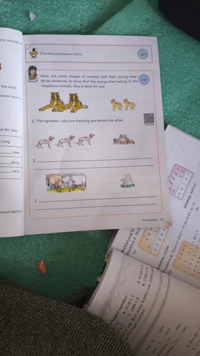 Practise possessive nouns. Here are some images of animals and their you..