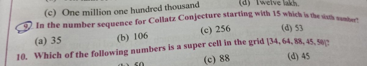 In the number sequence for Collatz Conjecture starting with 15, which is