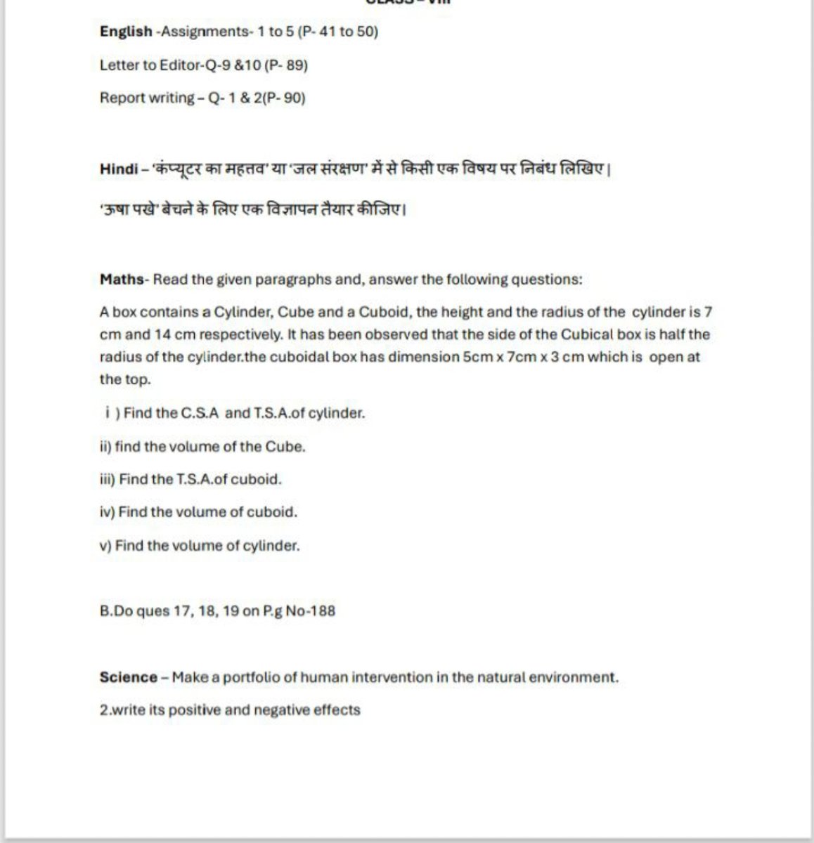 Maths- Read the given paragraphs and, answer the following questions: A b..