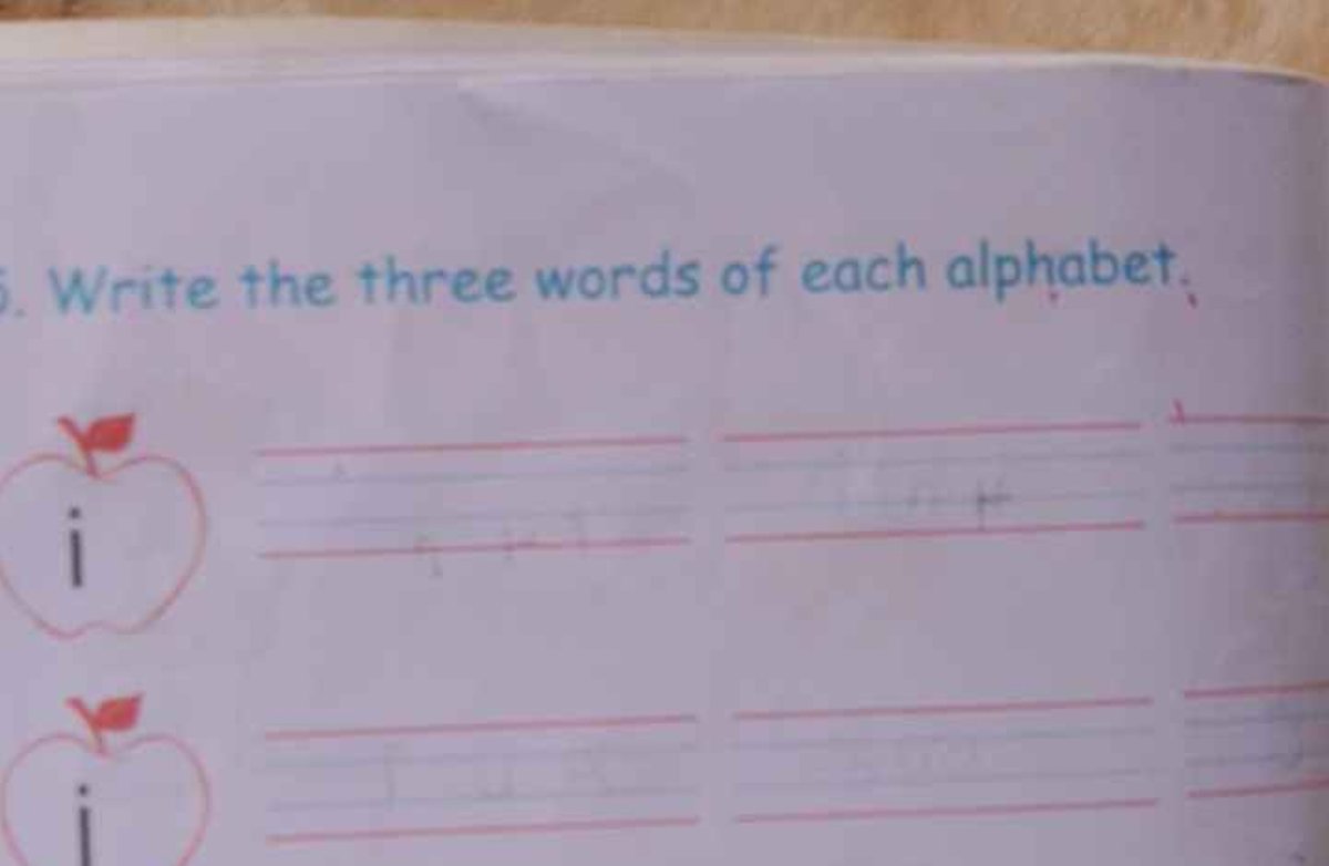 Write three words for each letter of the English alphabet. | Filo