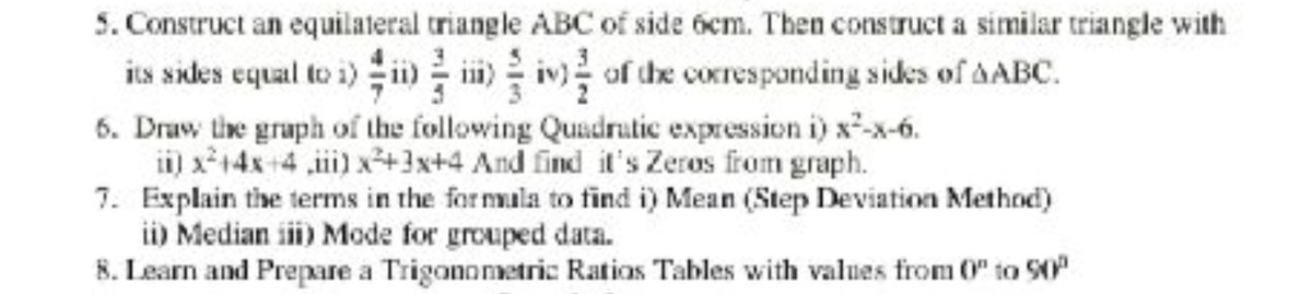 Construct an equilateral triangle ABC of side 6cm. Then construct a simil..