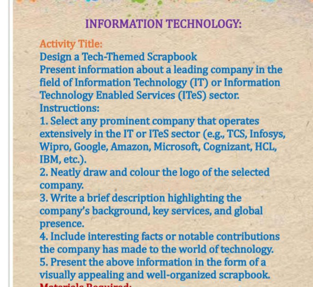 Design a Tech-Themed Scrapbook Present information about a leading compa..
