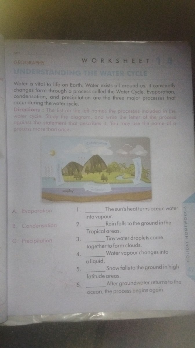 UNDERSTANDING THE WATER CYCLE Water is vital to life on Earth. Water exi..