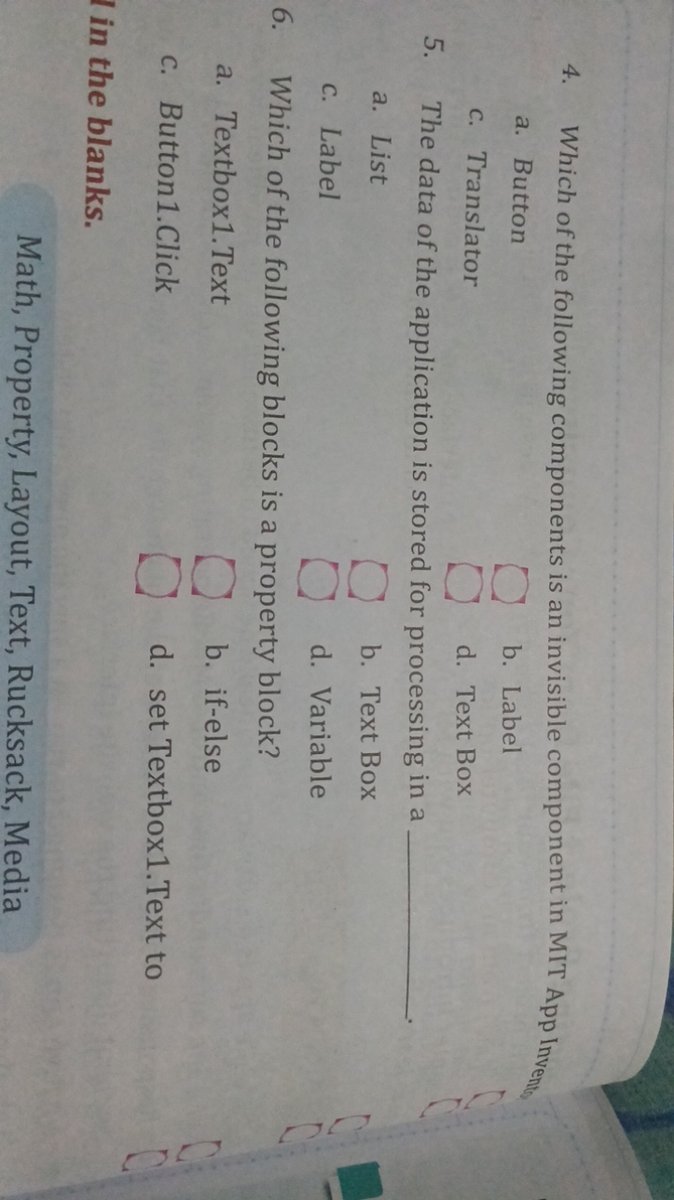 Which of the following components is an invisible component in MIT App In..