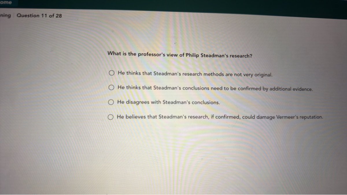 What is the professor's view of Philip Steadman's research? A. He thinks..