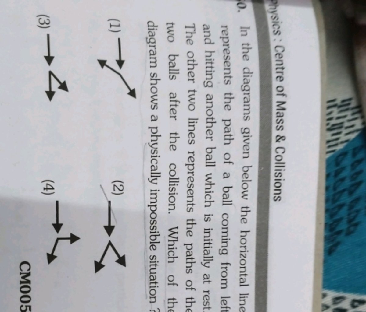 In the diagrams given below, the horizontal line represents the path of a..