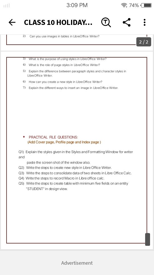 Questions Explain the styles given in the Styles and Formatting Window f..