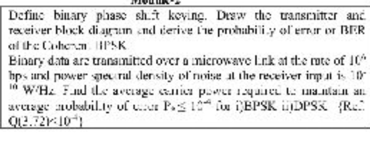 Define binary phase shift keying. Draw the transmitter and receiver block..