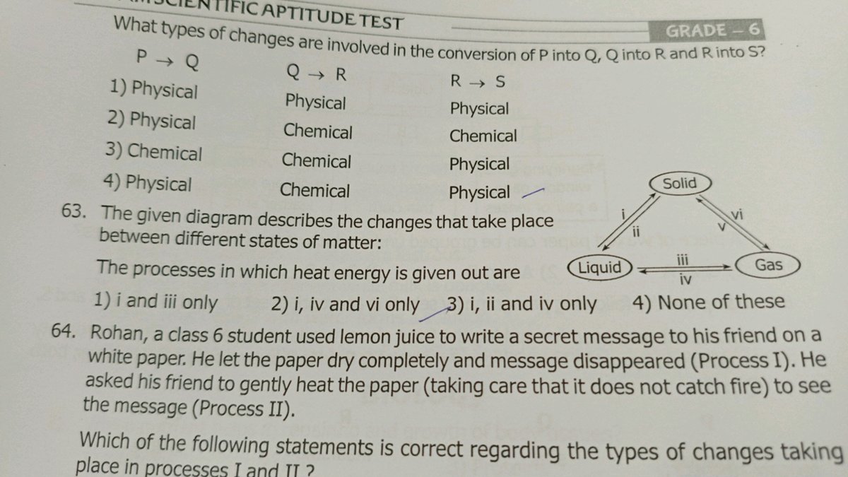 What types of changes are involved in the conversion of P into Q, Q into