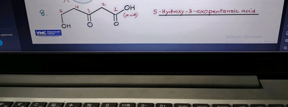 The image shows a chemical structure with the name "5-Hydroxy-3-oxopentan..