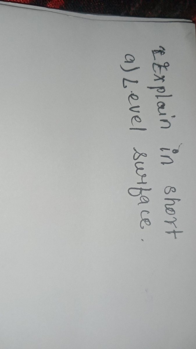 Explain in short: a) Level surface | Filo