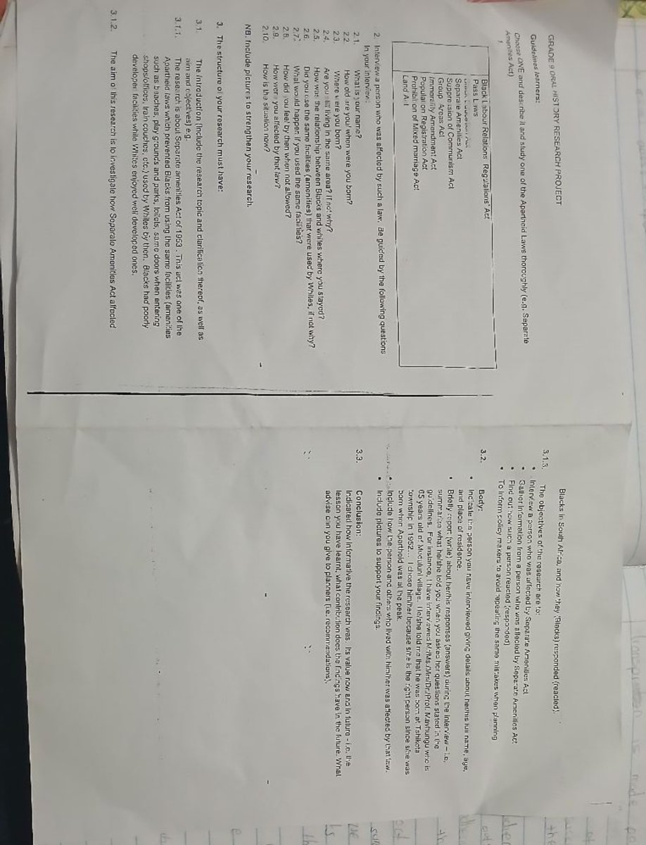 Grade 9 Oral History Research Project Guidelines: Choose ONE and describ..
