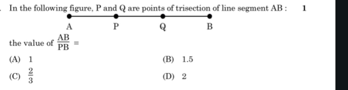 Question: In the following figure, P and Q are points of trisection of li..