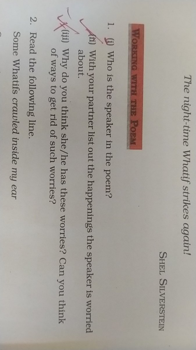 Here are some questions related to the poem "The night-time Whatif strike..
