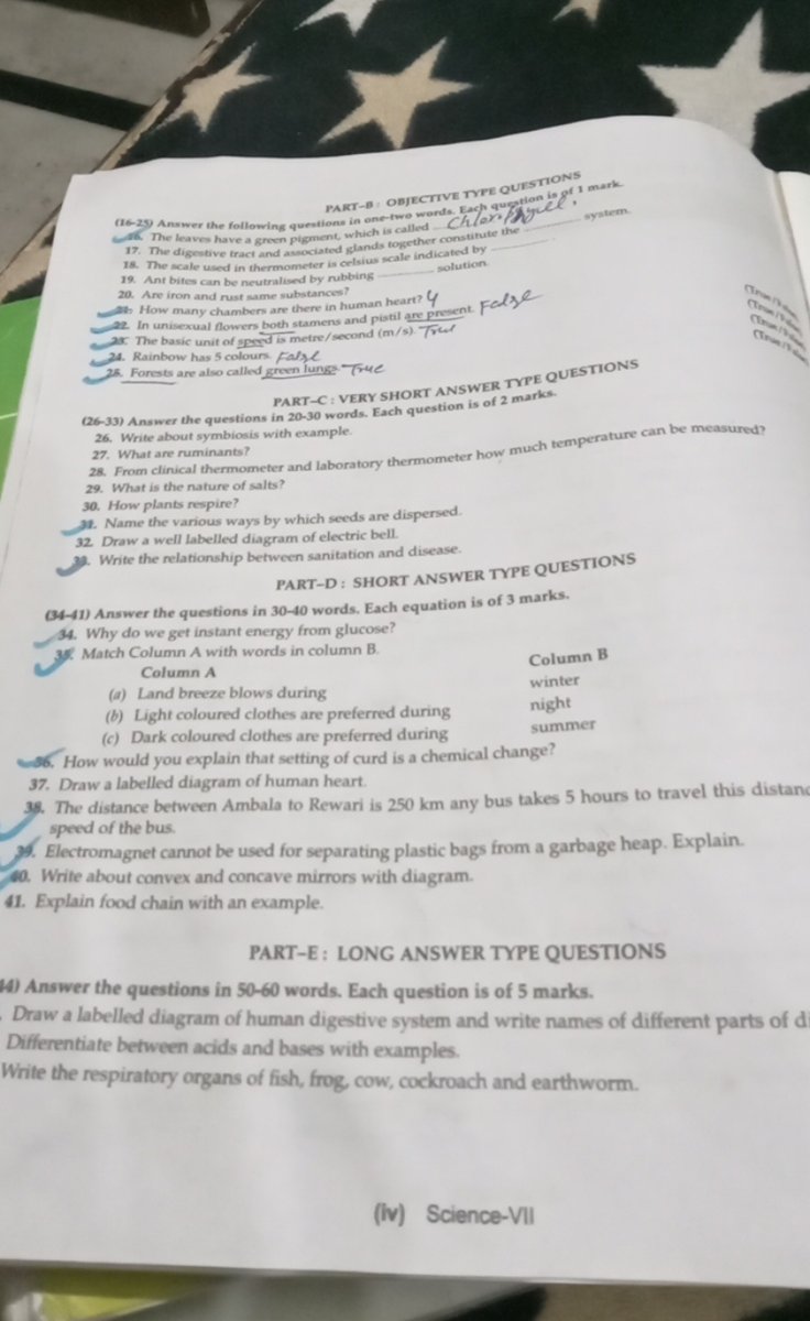Draw a labelled diagram of human digestive system and write names of diff..