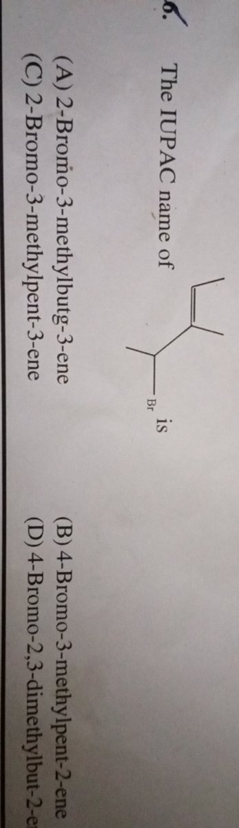 The IUPAC name of the given compound is: Diagram of a chemical structure..