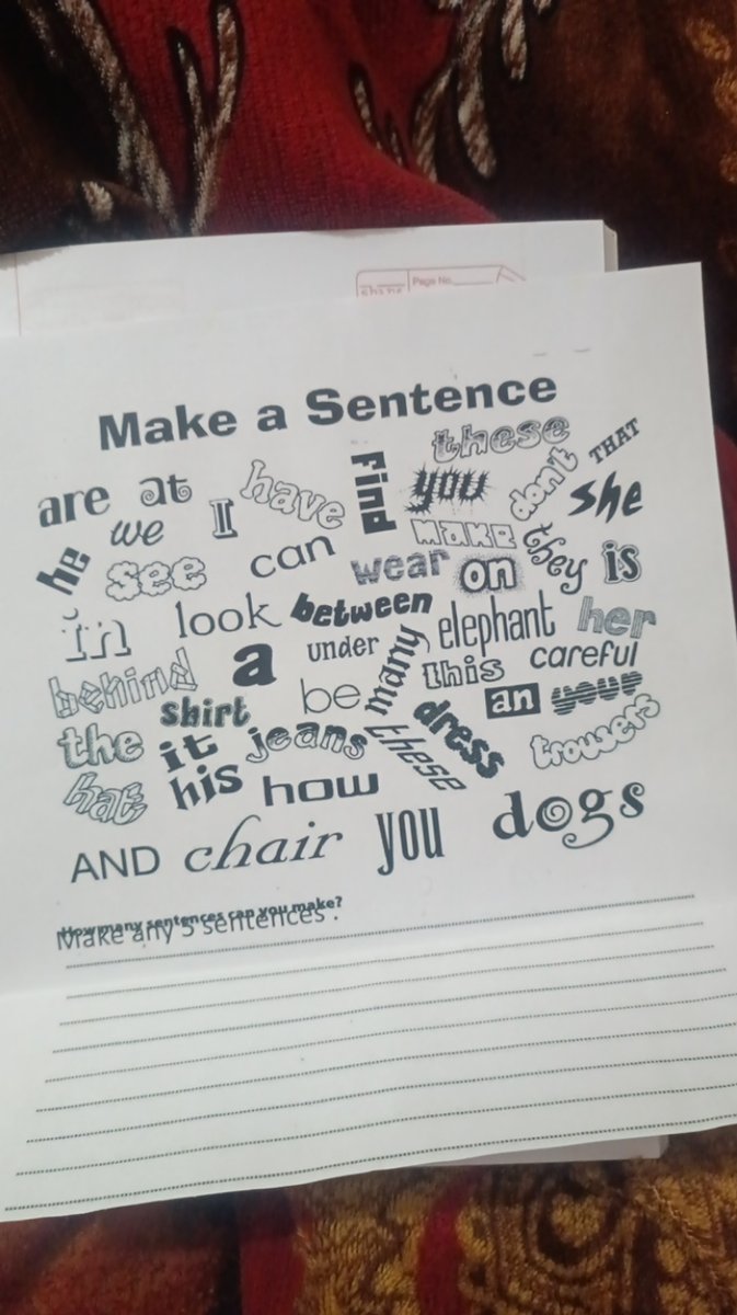 Make a Sentence Words provided: are, at, have, we, I, see, can, he, look..