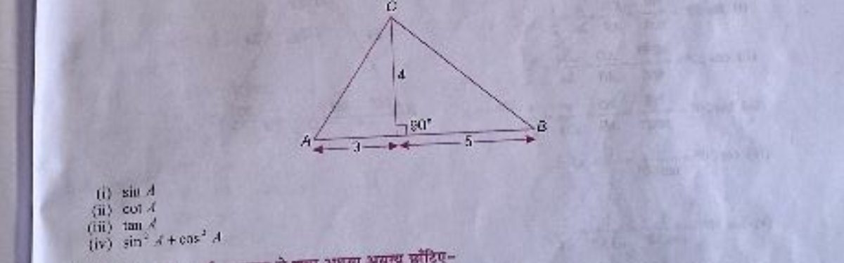 Given the diagram of a triangle with a perpendicular from vertex C to the..