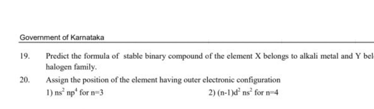 Predict the formula of stable binary compound of the element X belongs to..