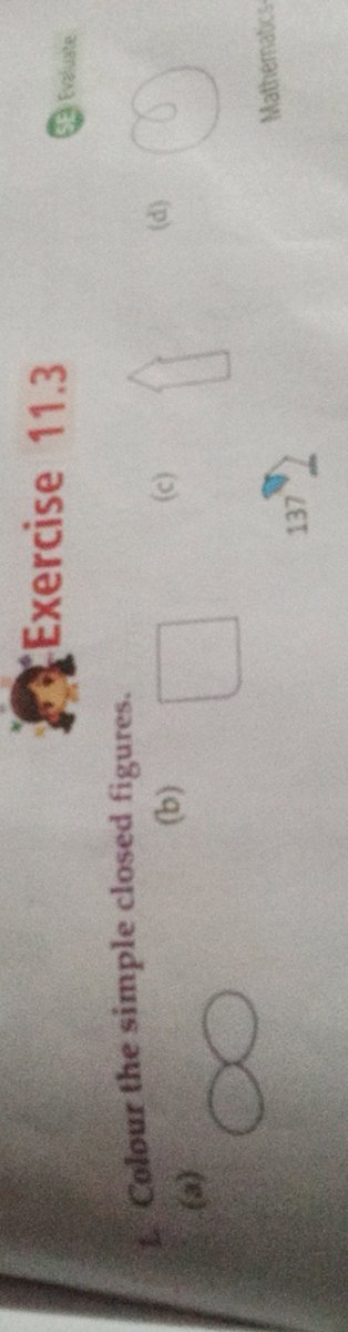 Colour the simple closed figures. (a) Image of two overlapping circles I..