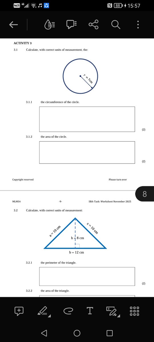ACTIVITY 3 3.1 Calculate, with correct units of measurement, the: 3.1.1..