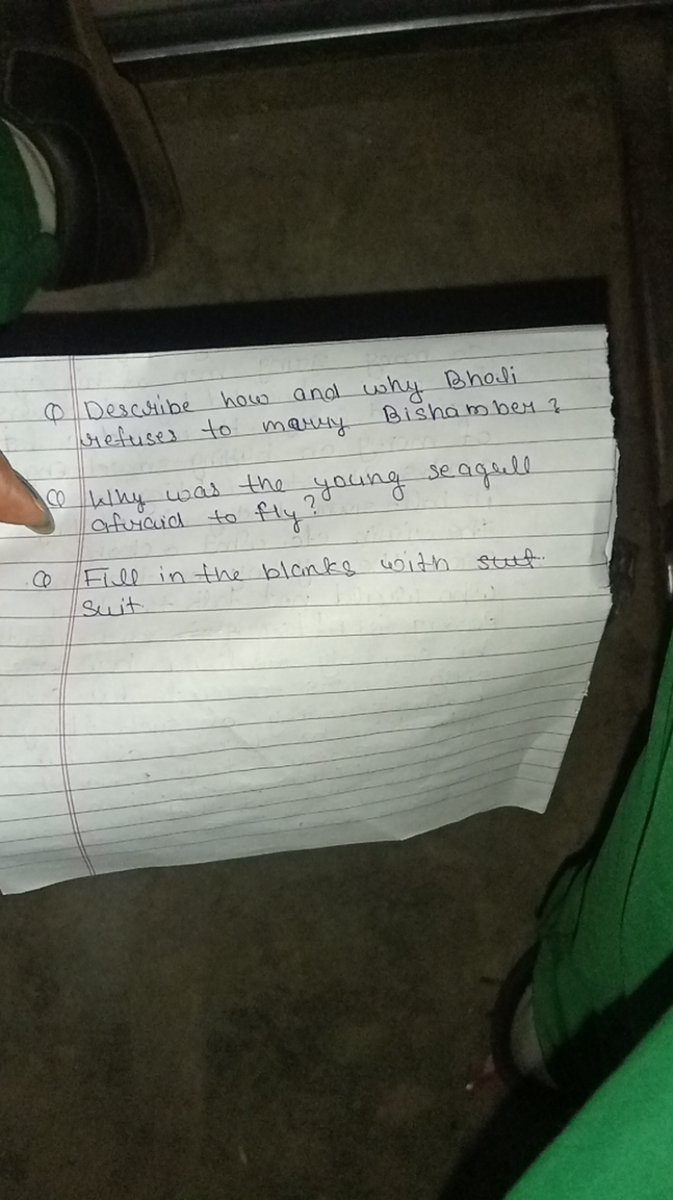 Describe how and why Bholi refuses to marry Bishamber? Why was the young