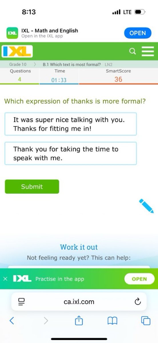 Which expression of thanks is more formal? "It was super nice talking wi..
