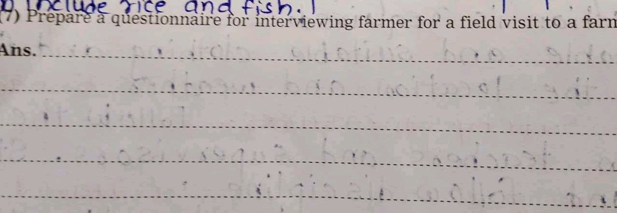 Interview Questionnaire for a Farmer During a Field Visit | Filo