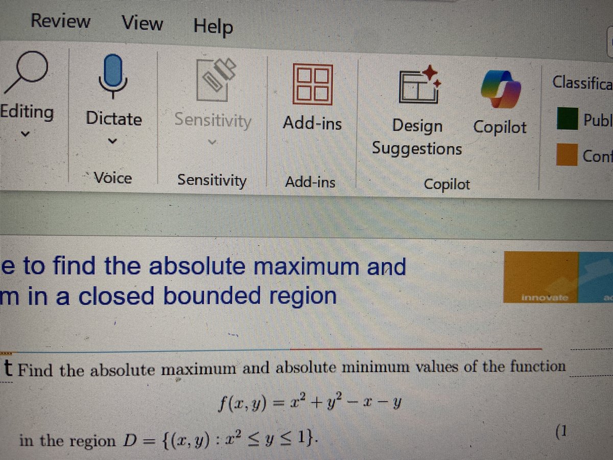 Find the absolute maximum and absolute minimum values of the function f(..