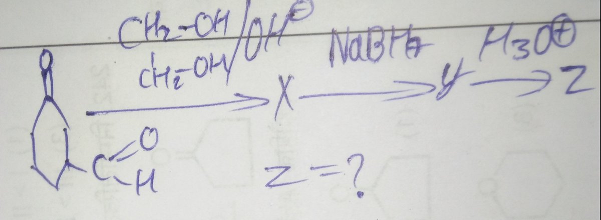 Identify the final product 'Z' in the following reaction sequence: Initi..